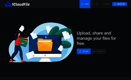 1cloudfile.com website. Upload Files - 1Cloud File.