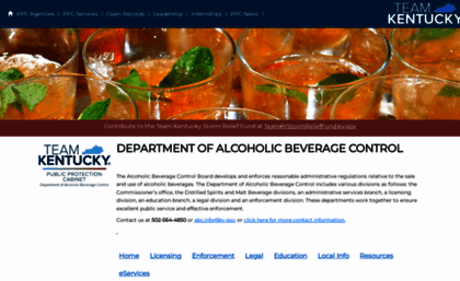 Abc.ky.gov website. DEPARTMENT OF ALCOHOLIC BEVERAGE CONTROL.