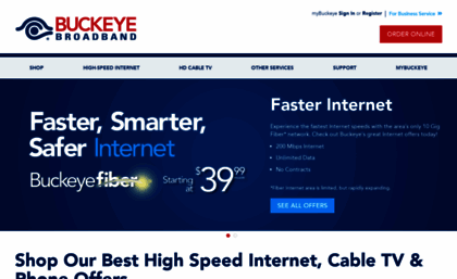 Bex.net website. High Speed Internet, Cable TV Provider | Buckeye Broadband.