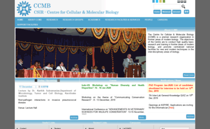 Ccmb.res.in website. CSIR - Centre for Cellular & Molecular Biology.