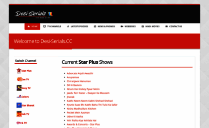 Desi-serials.cc website. Welcome to Desi Serials - Your online Desi TV | Desi-Serials.CC.