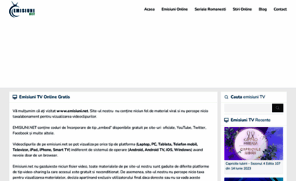 Emisiuni.net website. Emisiuni TV, Seriale, Stiri si Fotbal Online.
