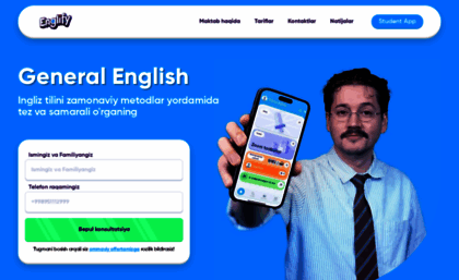 Englify.uz website. Englify School.