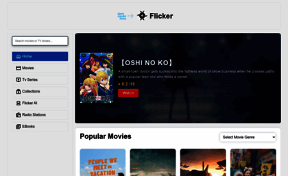 Flickermini.pages.dev website. Flicker.