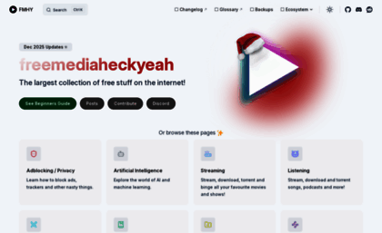 Fmhy.net website. Welcome • freemediaheckyeah.