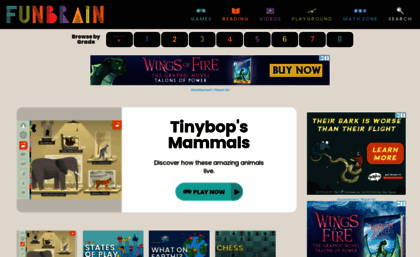 Funbrain.com website. Free Online Learning & Education For Kids | Funbrain - Funbrain.