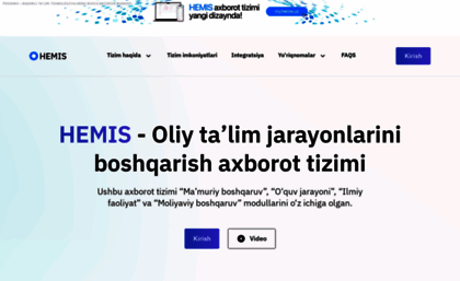 Hemis.uz website. Hemis.