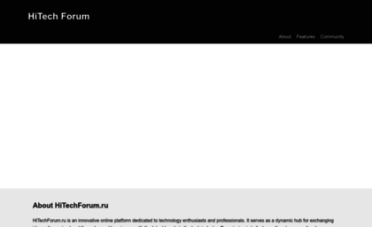Hitechforum.ru website. HiTech Forum - Explore the Future of Technology.