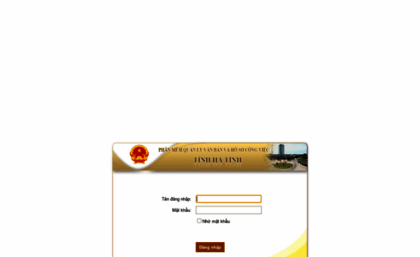 Hscv.hatinh.gov.vn website. Đăng nhập Hệ thống quản lý văn bản và điều hành số (TDOffice).