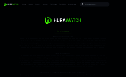 Hurawatch.cc website. Hurawatch - Watch HD movies and tv shows online.