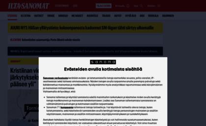 Is.fi website. Ilta-Sanomat - IS - Suomen suurin uutismedia.