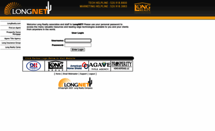 Longnet.net website. LongNet - The Long Realty Company Intranet.