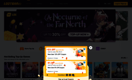 Lootbar.gg website. LootBar.gg - A Secure and Affordable Game Marketplace.