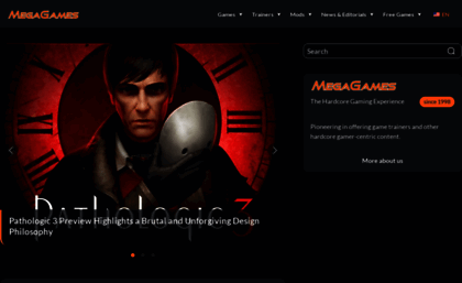Megagames.com website. MegaGames - Game Trainers, Cheats, Mods, News, Editorials, Free Game.
