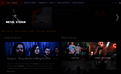 Metalstorm.net website. Metal Storm.