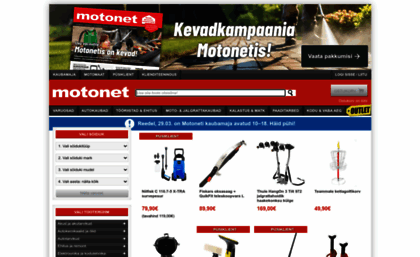 Motonet.ee website. Autoinimese kaubamaja | Motonet Estonia OÜ.