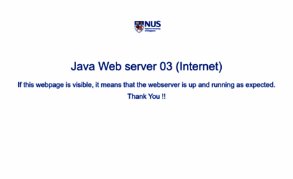 Myaces.nus.edu.sg website. Java Webserver.