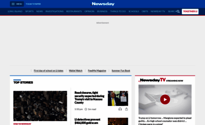 Newsday.com website. Newsday | Long Island's & NYC's News Source - Newsday.