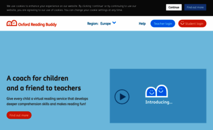 Oxfordreadingbuddy.com website. Oxford Reading Buddy - Log in.