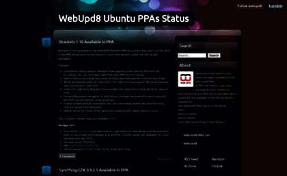Ppa.webupd8.org website. WebUpd8 Ubuntu PPAs Status.