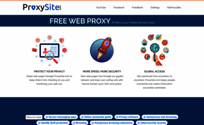 Proxysite.com website. ProxySite.com - Free Web Proxy Site.