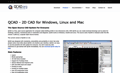 Qcad.org website. QCAD - QCAD: 2D CAD.