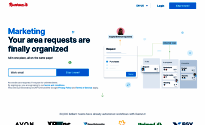 Runrun.it website. Runrun.it | Process and Projects Manager.