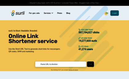 Surl.li website. ᐉ Short URL service | Surli - FREE Short Links.