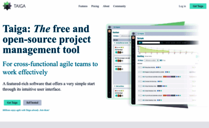 Taiga.io website. Taiga: Your opensource agile project management software.