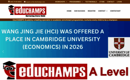 Theeduchamps.com website. EduCHAMPS Academy - GEP, MATH & SCIENCE OLYMPIAD, PSLE, DSA, AEIS.