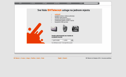 Webmail.bih.net.ba website. Prijava.bhtelecom.ba.