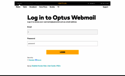 Webmail.optusnet.com.au website. No JavaScript | Webmail.