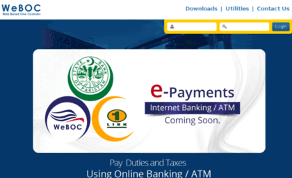 Weboc.gov.pk website. One-Customs (Paperless Goods Declaration Processing System).