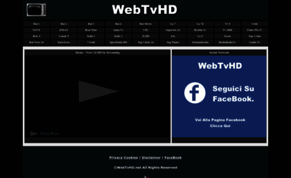 Webtvhd.net website. Tv Italiana In Streaming - WebTvHD.net.