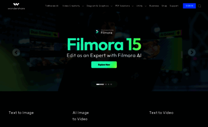 Wondershare.com website. Wondershare Official Website: Creativity, Productivity, Utility.