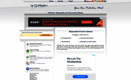 Yopmail.net website. YOPmail - Disposable Email Address - Anonymous and ...